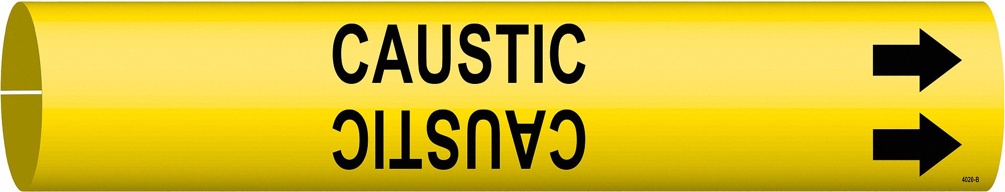 Caustic, Yellow, Pipe Marker - 5GXJ3|4020-B - Grainger