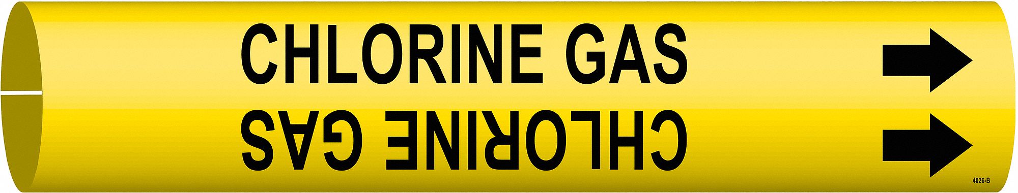 Chlorine Gas, Yellow, Pipe Marker - 5GXJ9|4026-B - Grainger