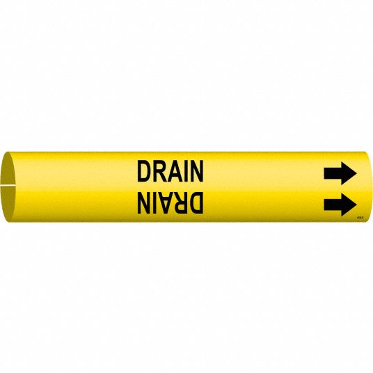 Drain, Yellow, Pipe Marker - 5GXN3|4054-B - Grainger