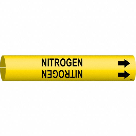 Nitrogen, Yellow, Pipe Marker - 5GXT2|4098-A - Grainger