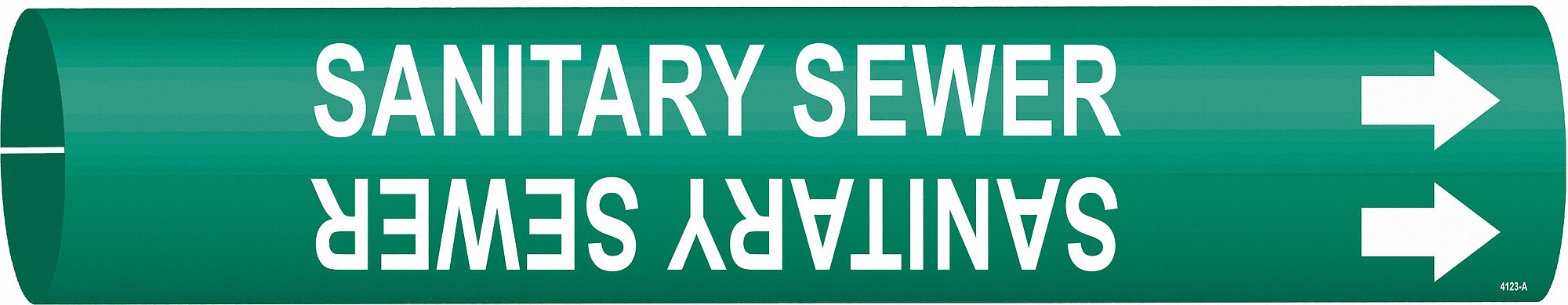 Sanitary Sewer, Green, Pipe Marker - 5GXW2|4123-A - Grainger