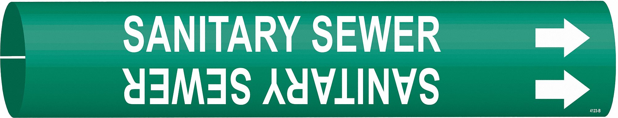 Sanitary Sewer, Green, Pipe Marker - 5GXW3|4123-B - Grainger