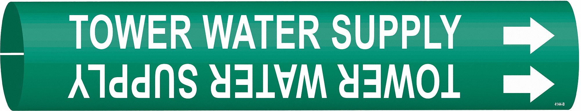 Tower Water Supply, Green, Pipe Marker - 5GXX3|4144-B - Grainger