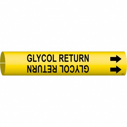 Glycol Return, Yellow, Pipe Marker - 5GYA1|4189-B - Grainger