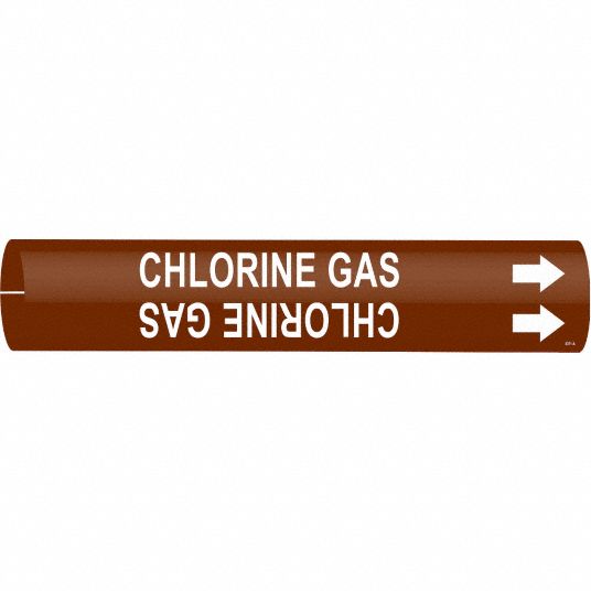 Chlorine Gas, Brown, Pipe Marker - 5GYE2|4311-A - Grainger
