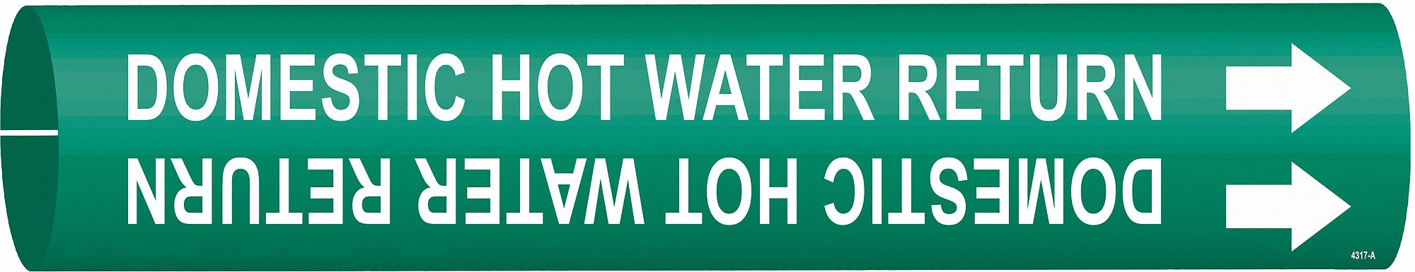 Domestic Hot Water Return, Green, Pipe Marker - 5GYE6|4317-A - Grainger
