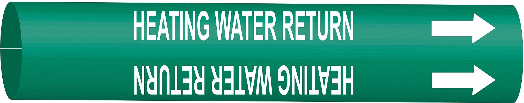 Heating Water Return, Green, Pipe Marker - 5LGD7|4327-F - Grainger