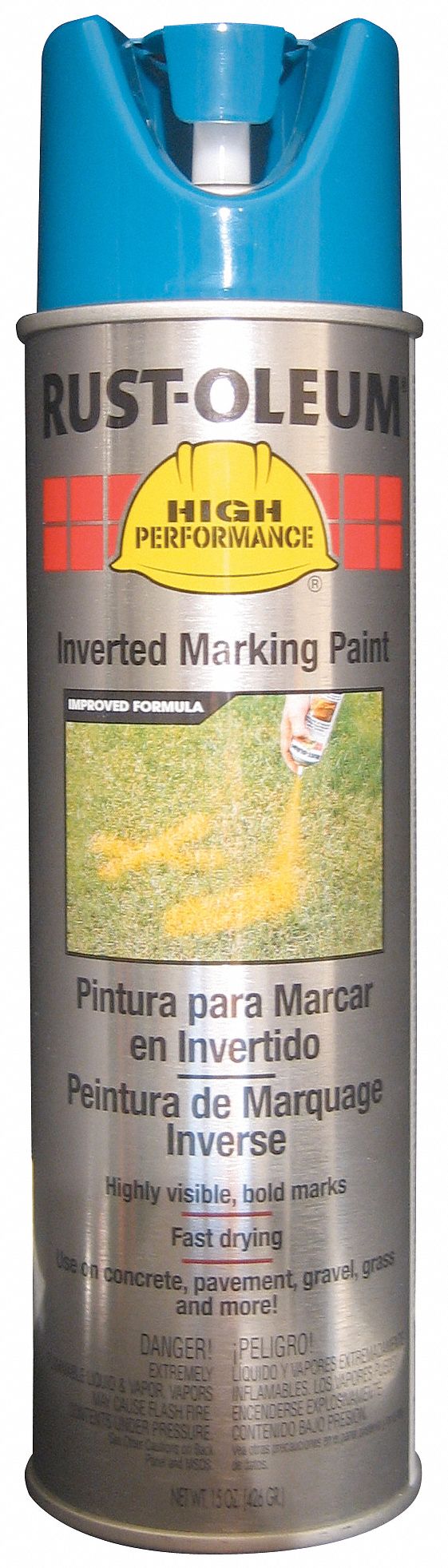RUST-OLEUM, Inverted Paint Dispensing, Caution Blue, Inverted Marking ...