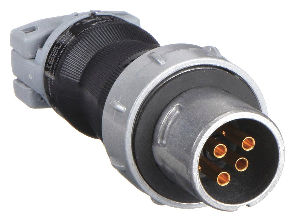 30 A, 250V DC/600V AC, Type 4X Pin and Sleeve Plug - 5HJ23|HBL430PS2W ...