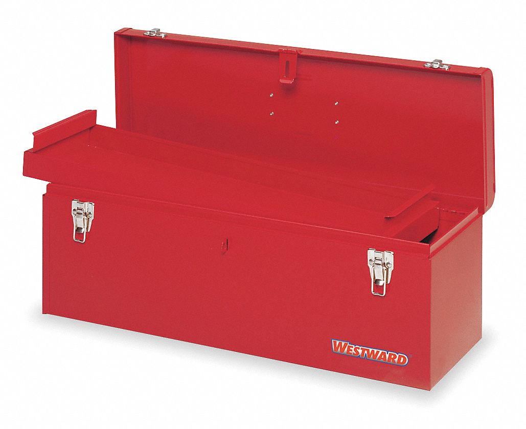Steel, Portable Tool Box, 24 in Overall Width, 8 in Overall Depth, 9 in ...