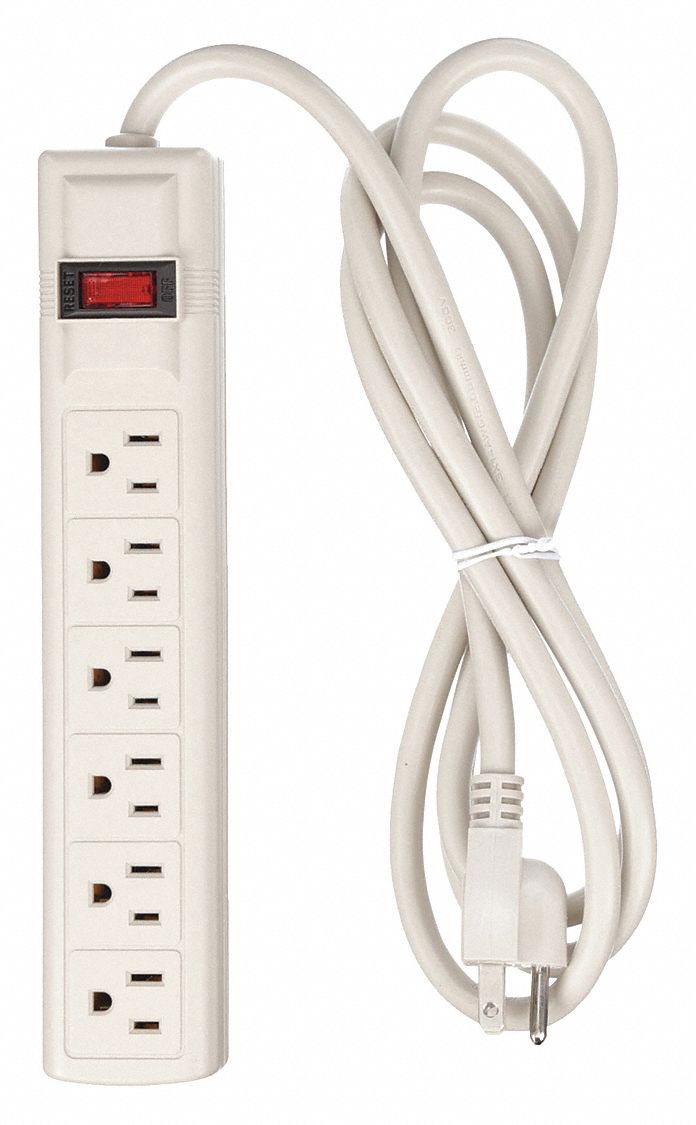6 Outlets, 15 ft Cord Lg, Outlet Strip - 5HN49|5HN49 - Grainger