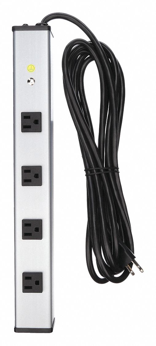 POWER FIRST, 4 Outlets, 15 ft Cord Lg, Outlet Strip - 5HN62|5HN62 ...