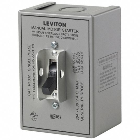 Manual Motor Switch, Toggle, 1 Enclosure NEMA Rating - Grainger