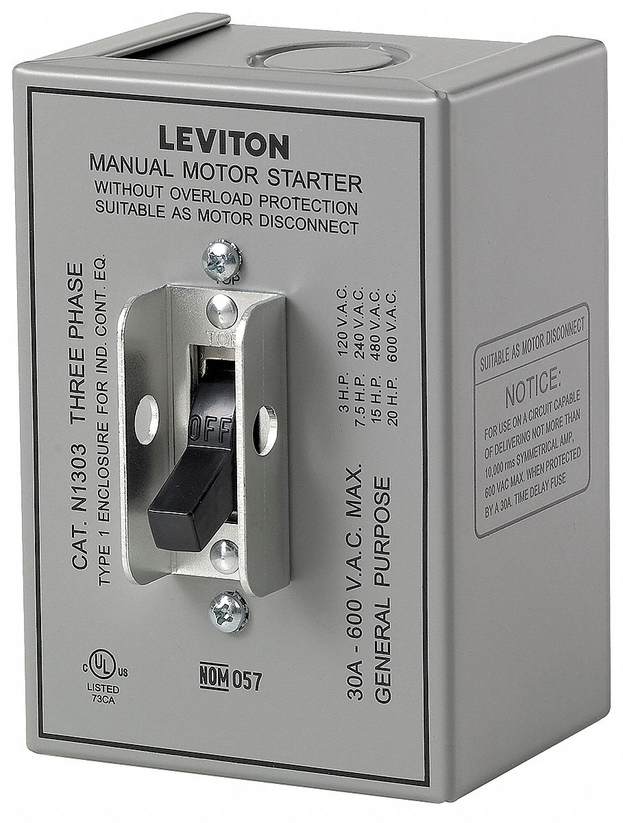 Manual Motor Switch, Toggle, 1 Enclosure NEMA Rating - Grainger