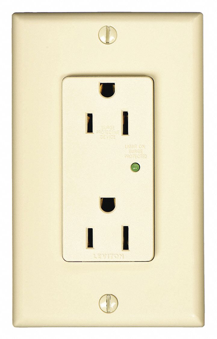15, Commercial, Receptacle, Ivory, No Tamper Resistant - Grainger
