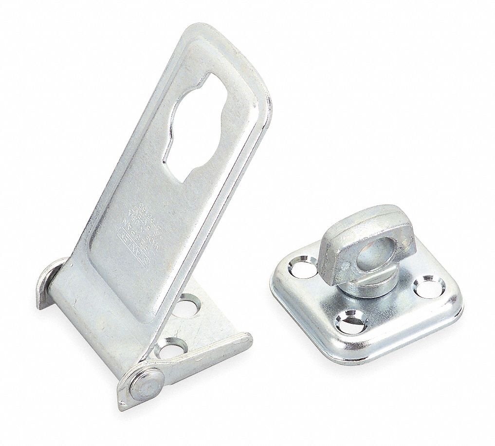 Conventional Fixed Staple HaspL, Bright Zinc Finish - Grainger