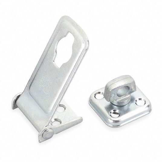 Conventional Fixed Staple HaspL, Bright Zinc Finish - Grainger