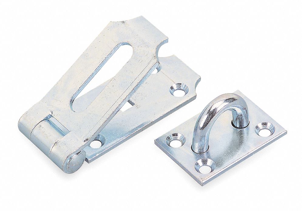 Conventional Fixed Staple HaspL, Natural Finish - Grainger