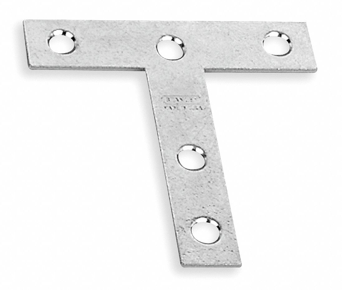 Tee Plate with Bright Zinc Finish - Grainger