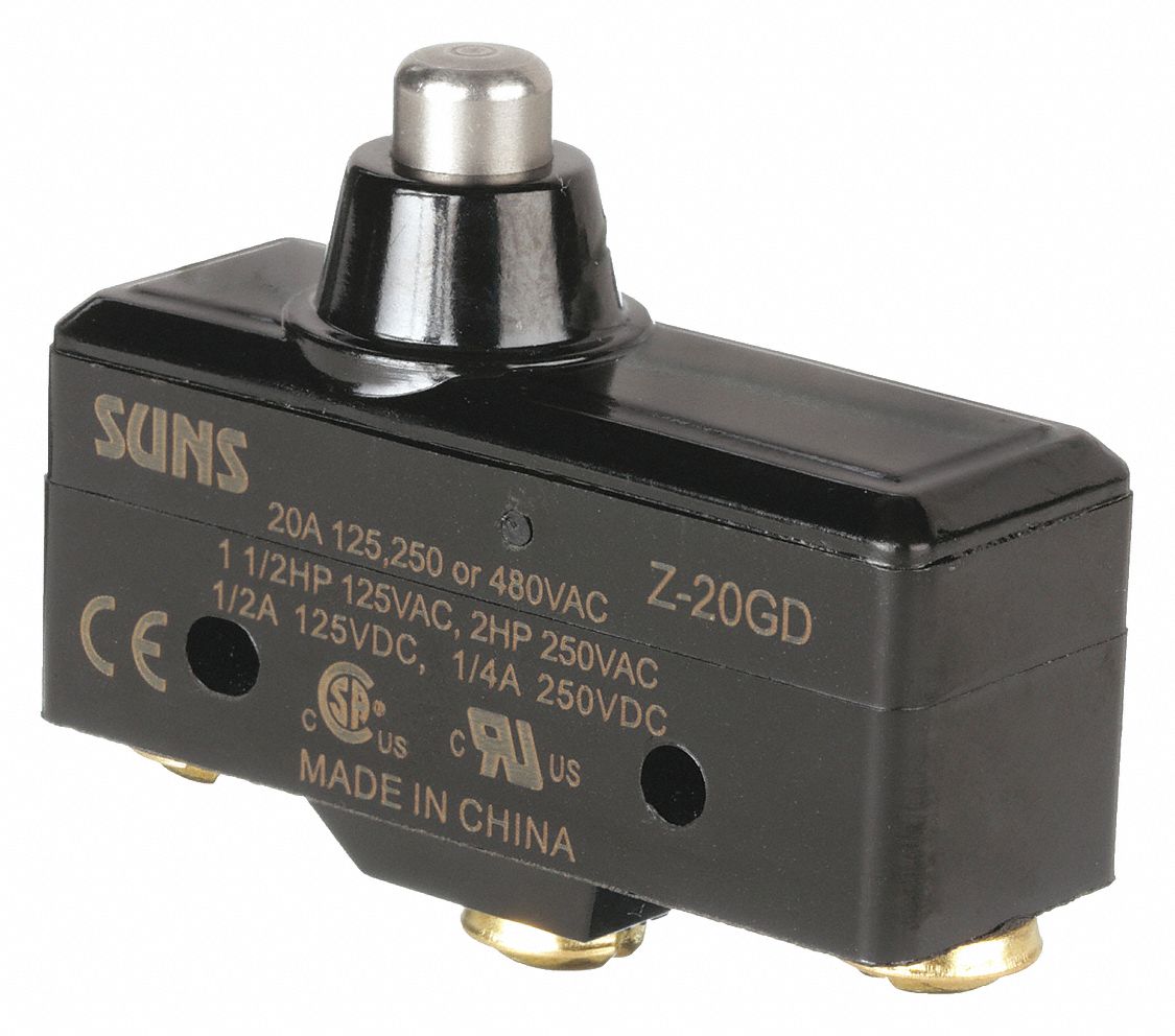 Plunger Actuator, 1NO/1NC, Snap Action Switch - 5JEE9|5JEE9 - Grainger