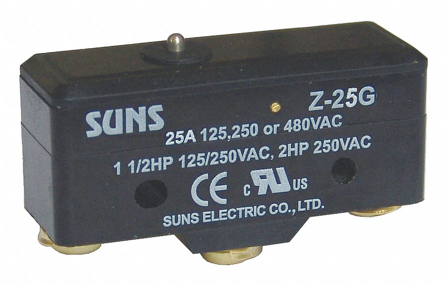 GRAINGER APPROVED Industrial Snap Action Switch: 25 A @ 480 V, 0.64 in ...