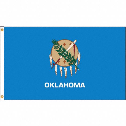 Nylon, Indoor/Outdoor, Oklahoma State Flag - 5JFN7|144370 - Grainger