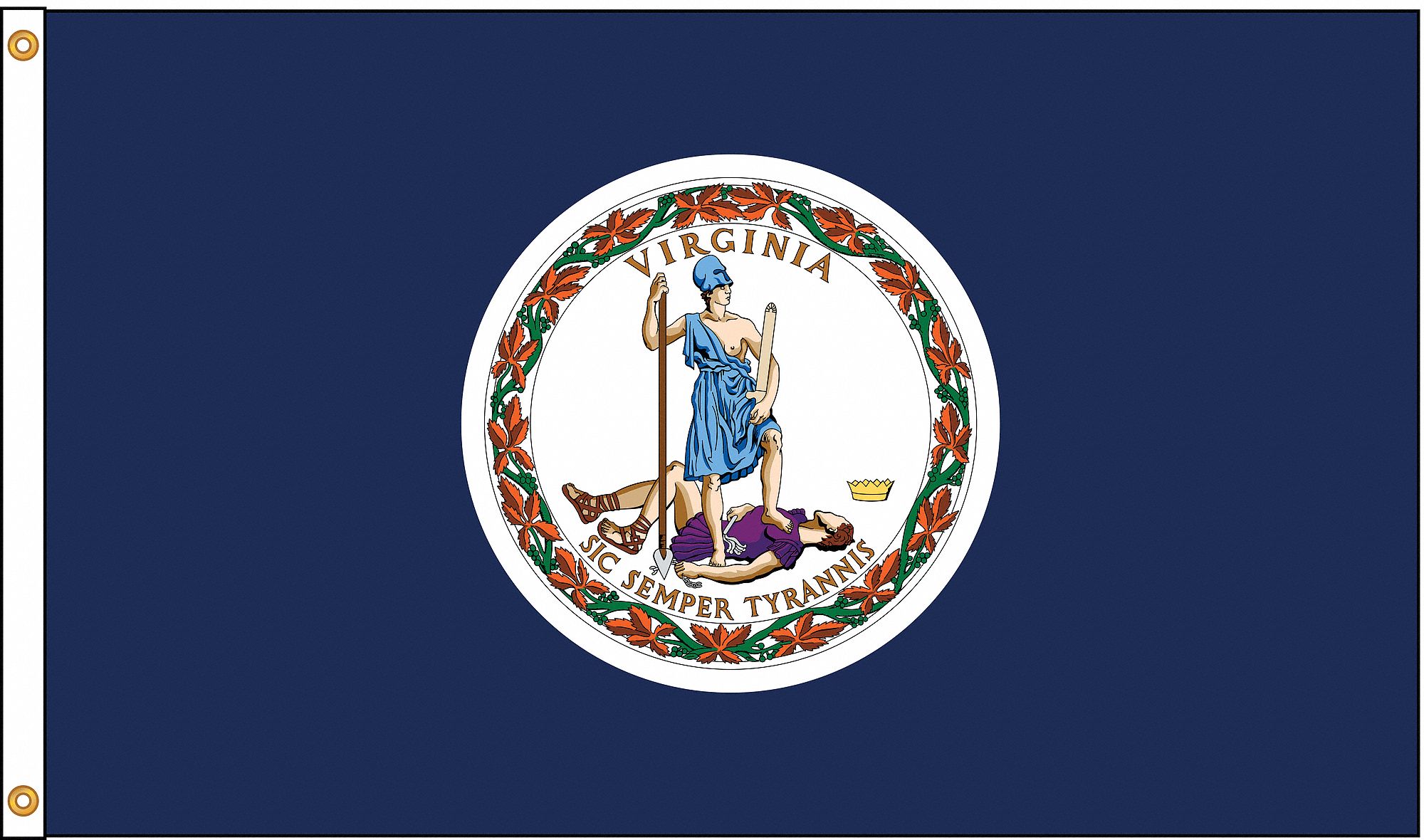 Nylon, Indoor/Outdoor, Virginia State Flag - 5JFR7|145670 - Grainger