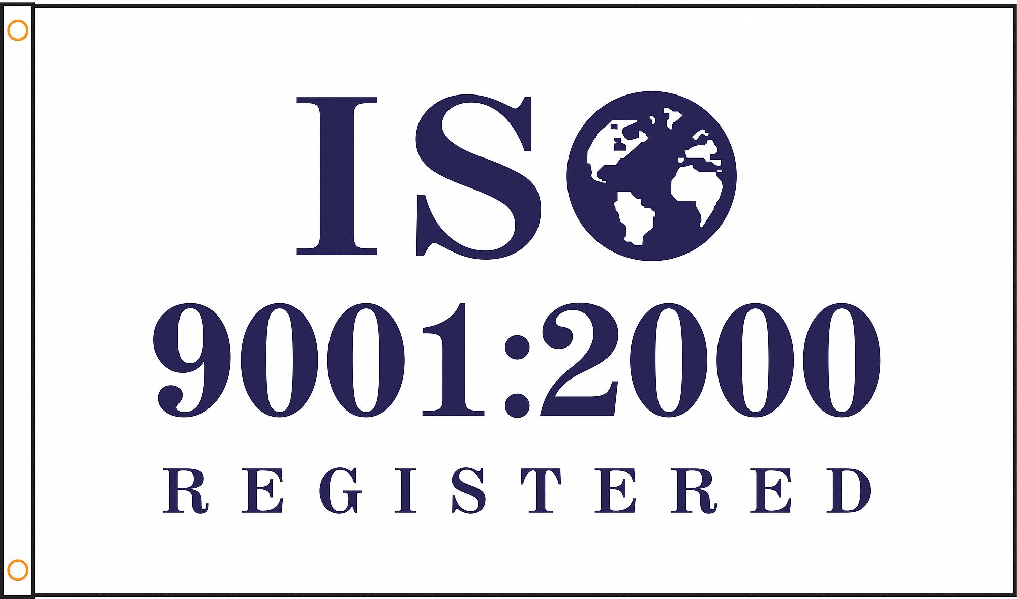 Nylon, Indoor/Outdoor, ISO Registered Flag - 5JFY8|ISO-9001:2000 - Grainger