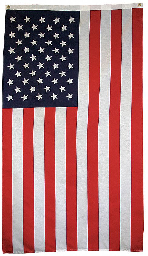 Poly/Cotton Blend, Indoor/Outdoor, US Flag - 5JGE1|001135 - Grainger