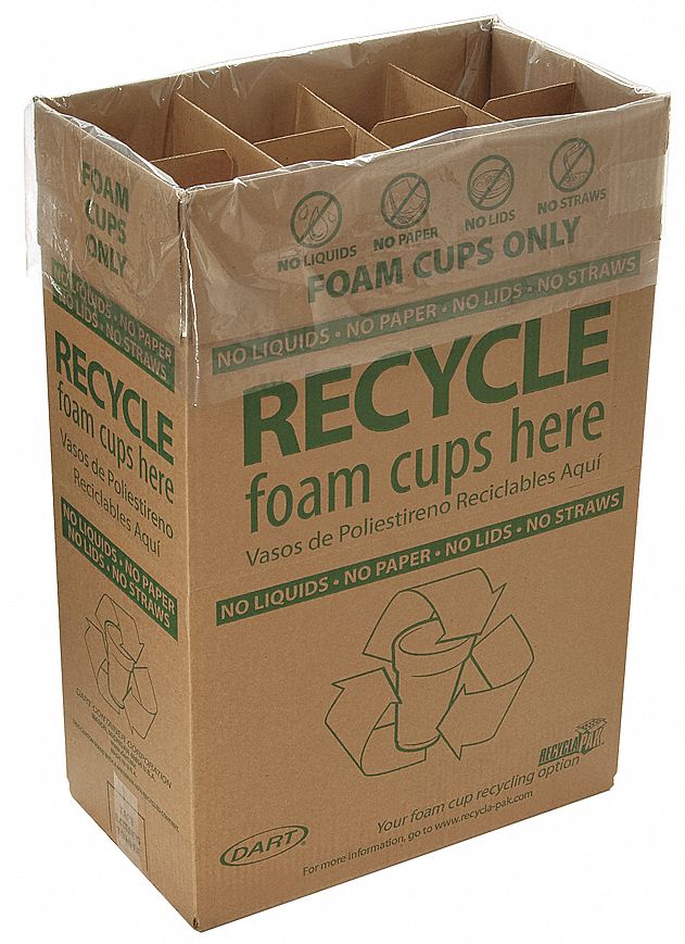 28-1/2 gal Rectangular Recycling Collection Box, Cardboard, Brown ...