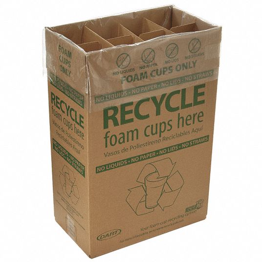 28-1/2 gal Rectangular Recycling Collection Box, Cardboard, Brown ...