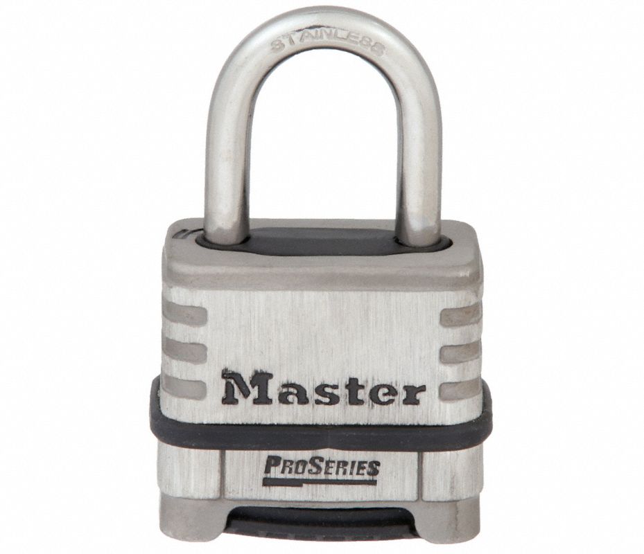 MASTER LOCK Candado de Combinación, Acero Inoxidable, Plateado, Cromado, Rectangular, 1-7/8", 2 ...