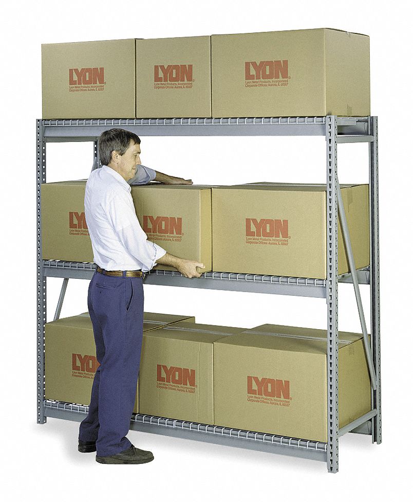 LYON LLC BULK RACK,STARTER,72"H,60"W,24"D,GRAY - Bulk Rack Shelving ...