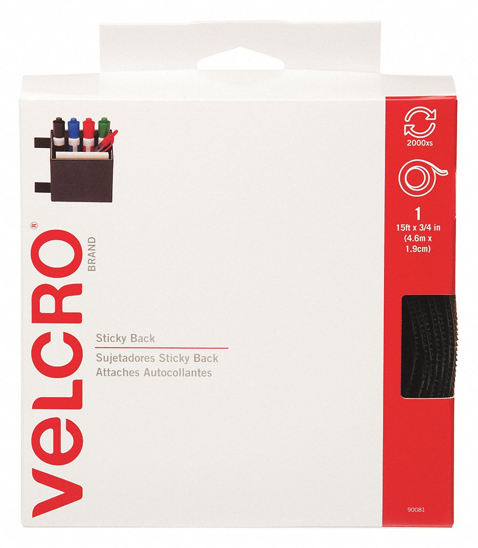 VELCRO BRAND, Roll, Black, Hook-and-Loop Fastener - 5JLD8|90081 - Grainger