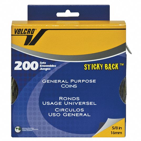 VELCRO BRAND, Disc, 3/4 in Overall Dia, Hook-and-Loop Fastener - 5JLD9 ...