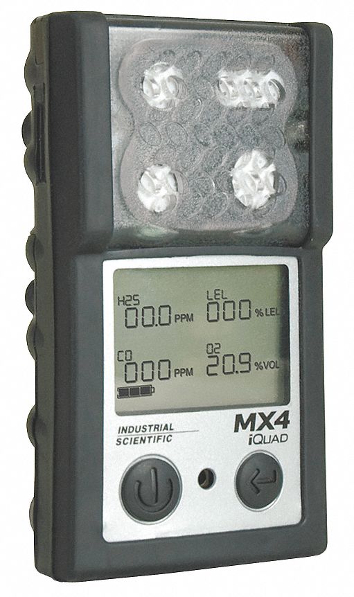 Multi-Gas Detector, 4 Gas, Detects Oxygen, Carbon Monoxide, Hydrogen ...