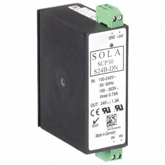 SOLAHD, DIN Rail, 30 W Output Power - Rated, DC Power Supply - 5JV86 ...