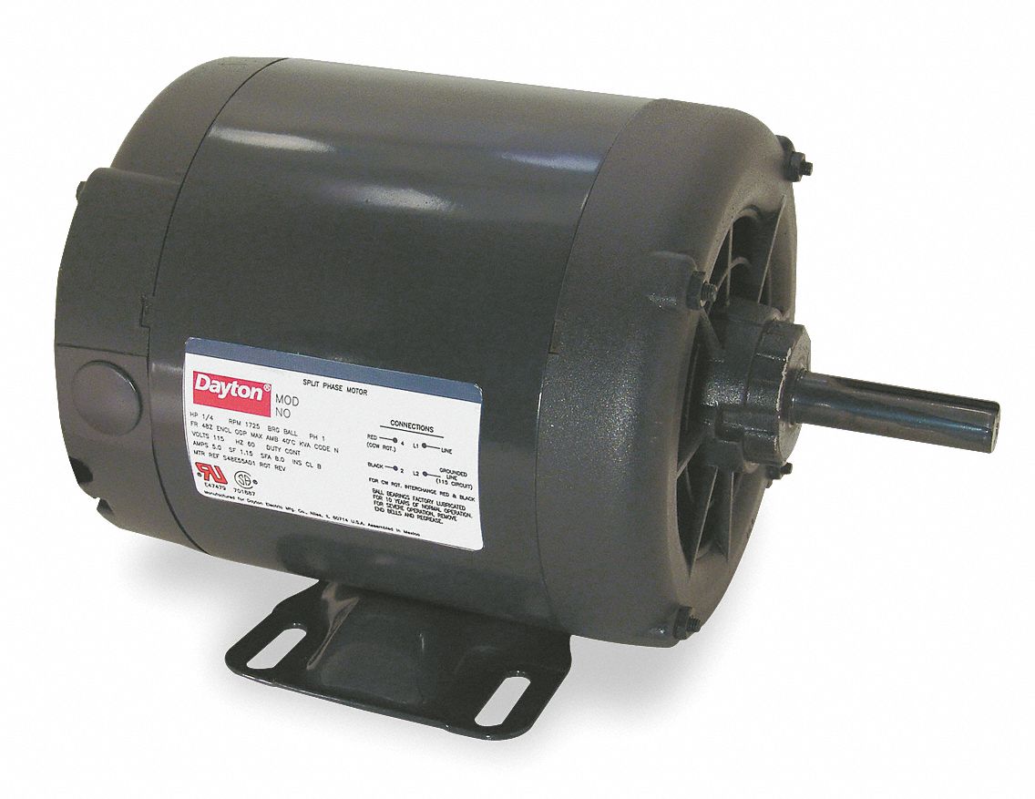 General Purpose Motor, 1/2 HP, Split-Phase, Nameplate RPM 1725, 56 ...