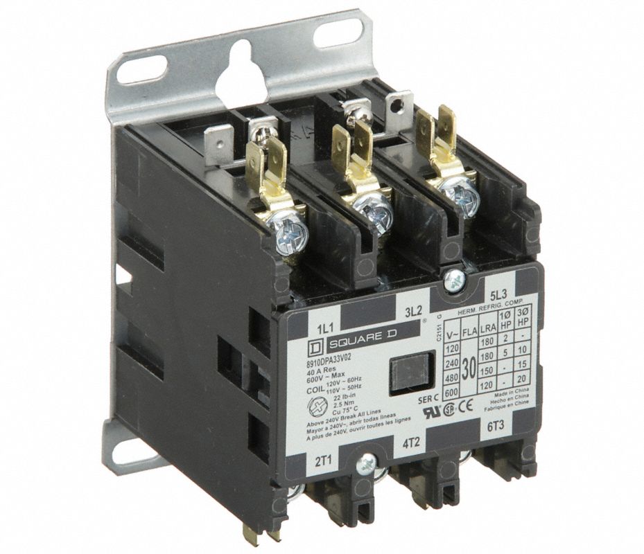 SQUARE D Contactor, 120VCA, Número de Polos 3, Reversible: No, Amperaje ...