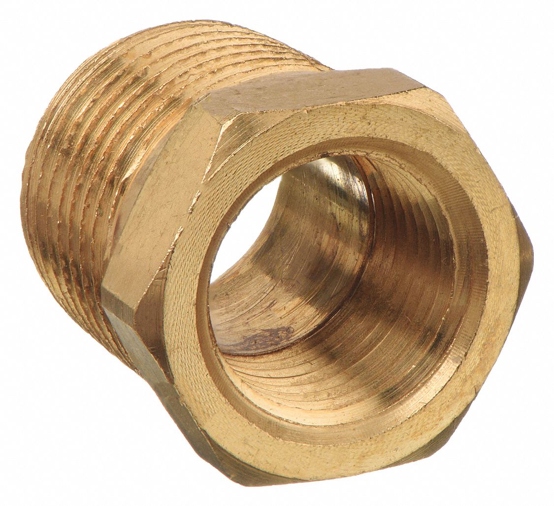 Brass, 1/2 in x 3/8 in Fitting Pipe Size, Hex Bushing - 5KNF7|L209P-8-6 ...