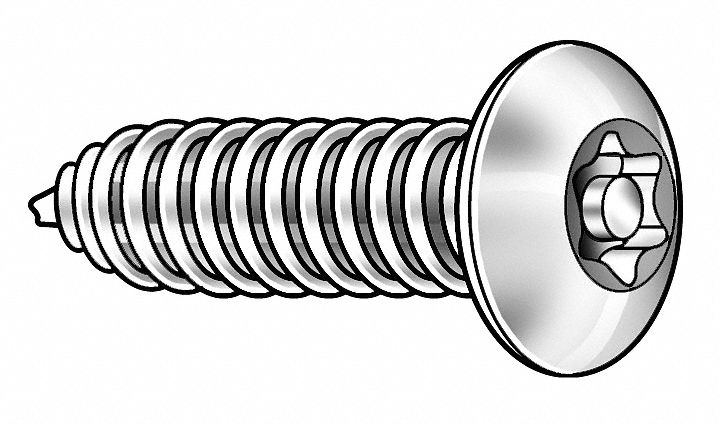 TAMPER-PRUF SCREW #6 x 1/2 in Black Oxide Steel Tamper Resistant Screw ...