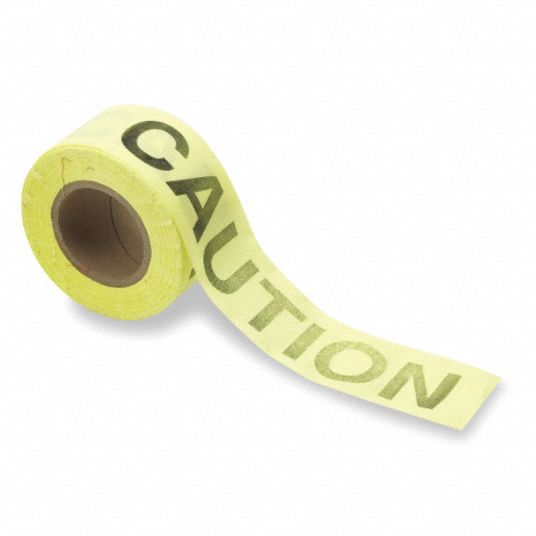 Biodegradable Barricade Tape, Yellow/Black, 3 in x 150 ft, Caution - Grainger