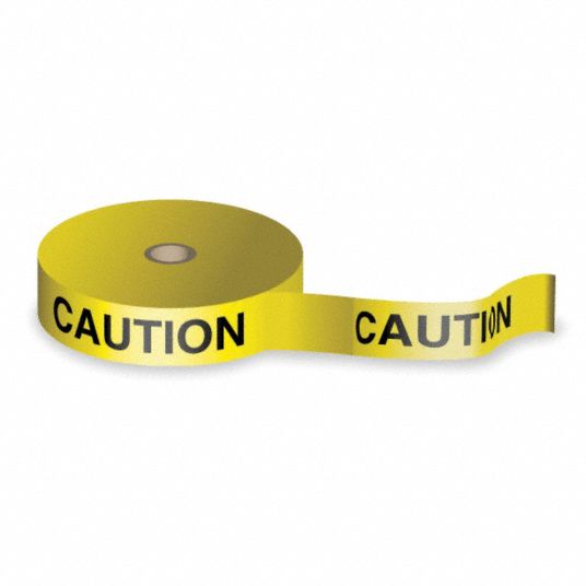 Biodegradable Barricade Tape, Yellow/Black, 3 in x 150 ft, Caution - Grainger