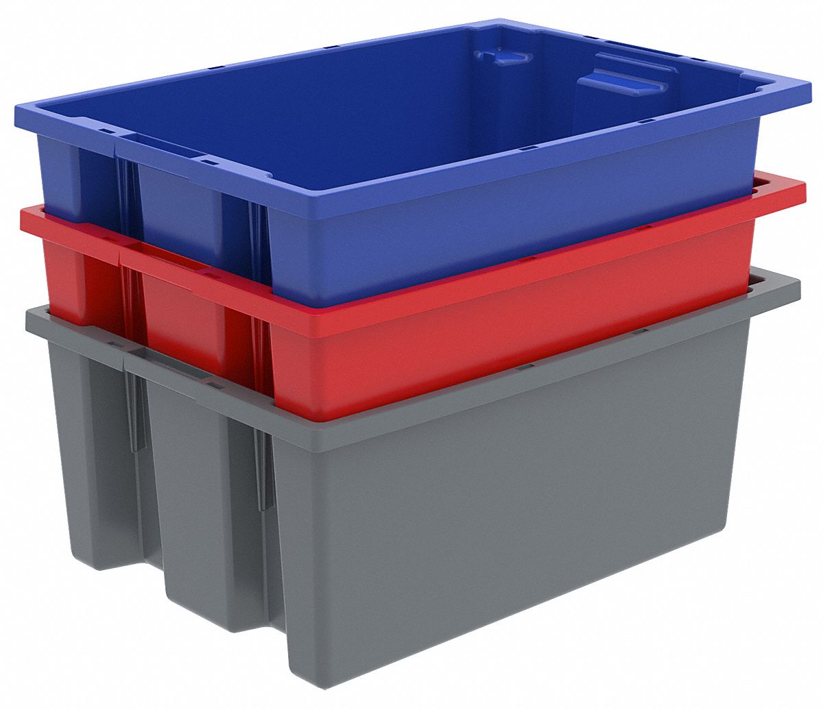 AKRO-MILS Stack and Nest Container: 6.1 gal, 19 1/2 in x 13 1/2 in x 8 ...