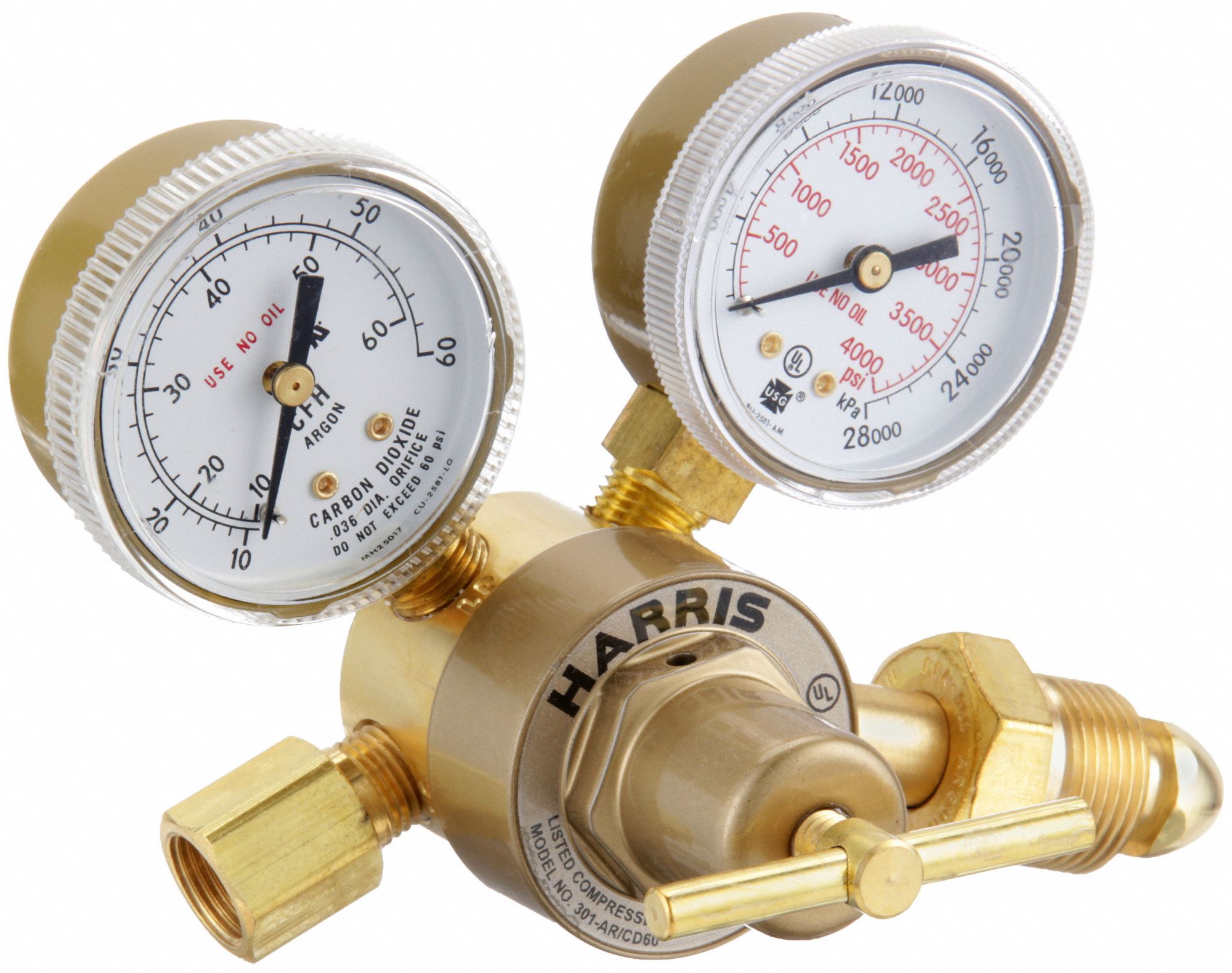 Harris 301 Ar60 580 Flow Gauge Reg Cylinder Ar Cga 580