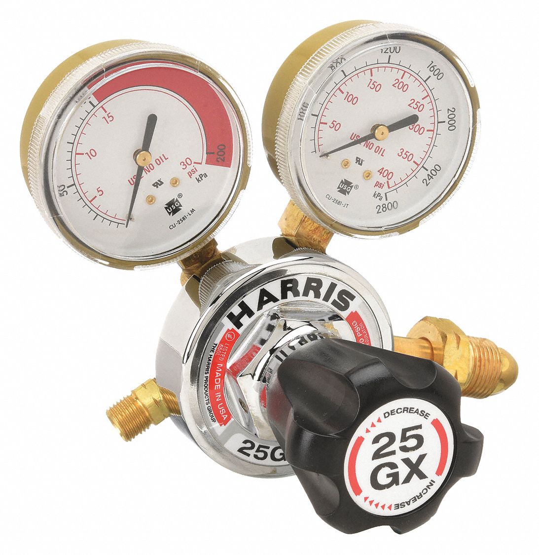 HARRIS, Single Stage, CGA 510 Inlet, Gas Regulator - 5KZ39|25-15C-510 ...