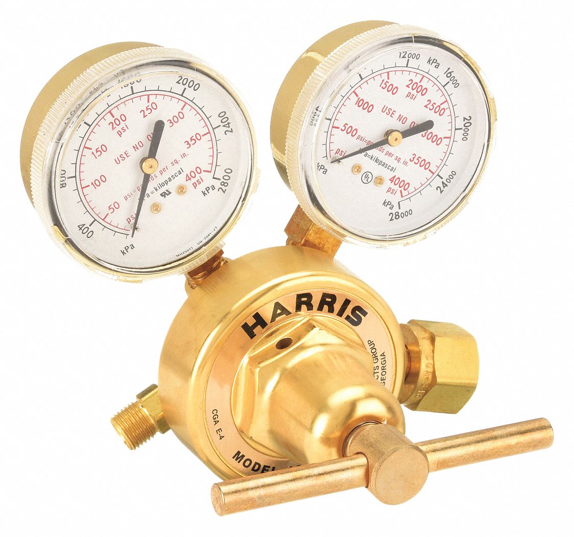 HARRIS INDUSTRIES GAS REGULATOR, 1 STAGE, CGA 346 INLET, 9/16"-18 M RH ...