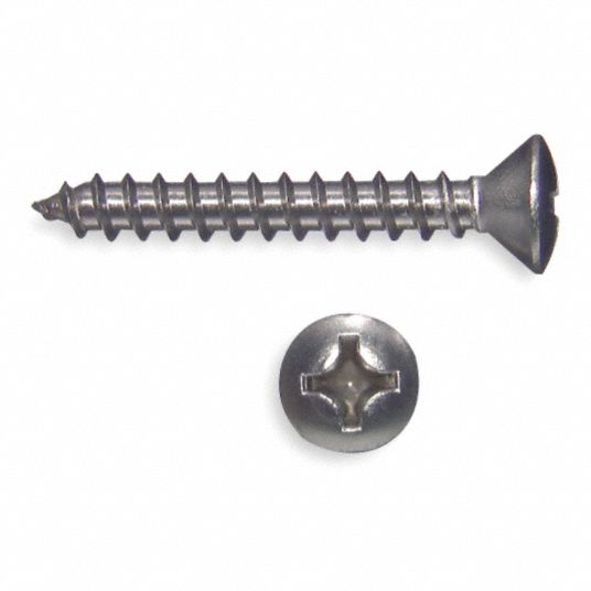 Sheet Metal Screw, PK 100 - Grainger