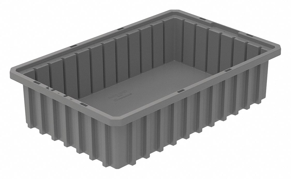 AKRO-MILS Divider Box: 0.29 cu ft, 16 1/2 in x 10 7/8 in x 4 in, Gray ...