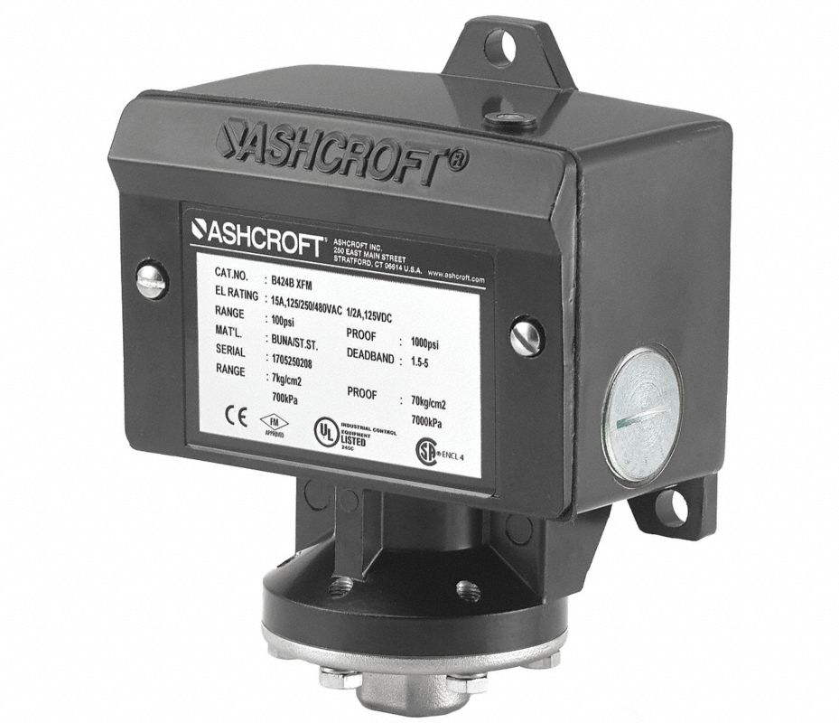 ASHCROFT Interruptor d/Presión,Rango 1.5 a 15 psi - Interruptores de ...